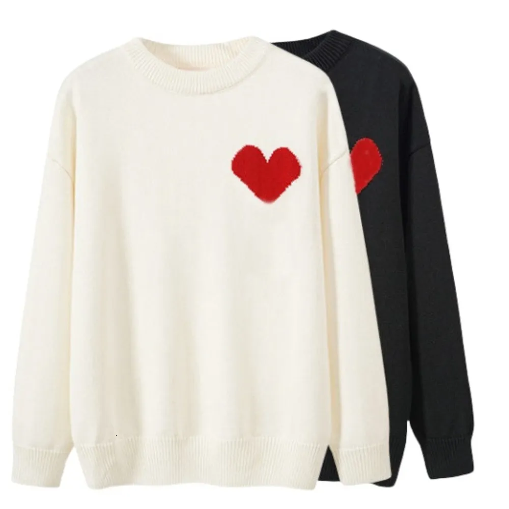 Designer Love Heart Embroidery Cardigan Sweater for Women, Knit Round ...