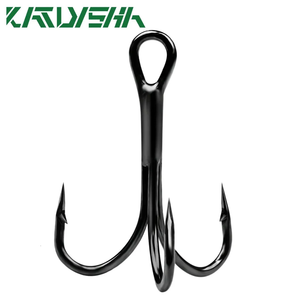 KATYUSHA Triple Fishing Hook Set Up High Carbon Steel Black Fishing ...