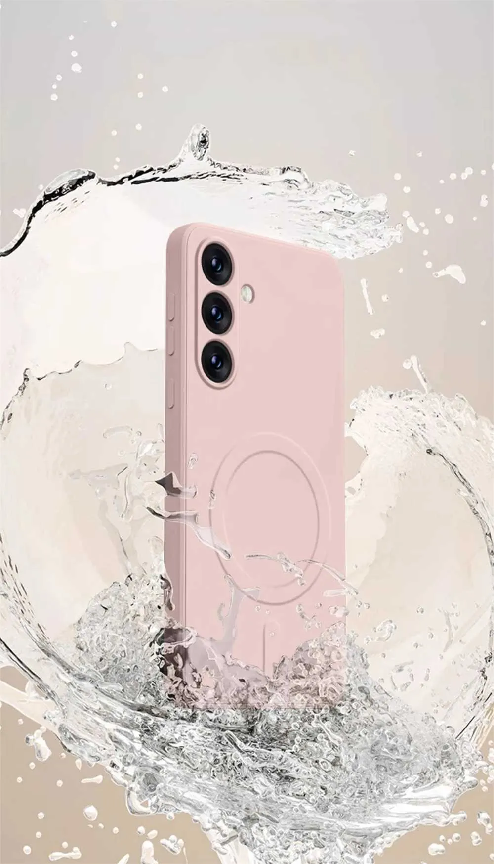 Square liquid silicone magnetic wireless charging case for Galaxy S24 ...