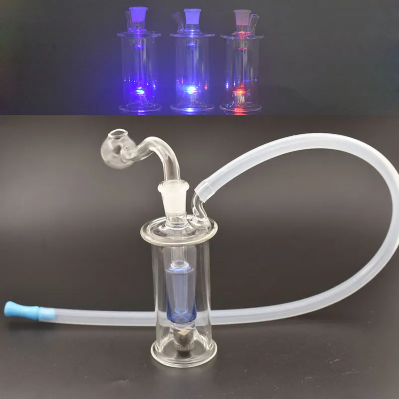 Pocket Mini Glass Oil Burner Bong Mini Water Pipes With 3 Change Color ...