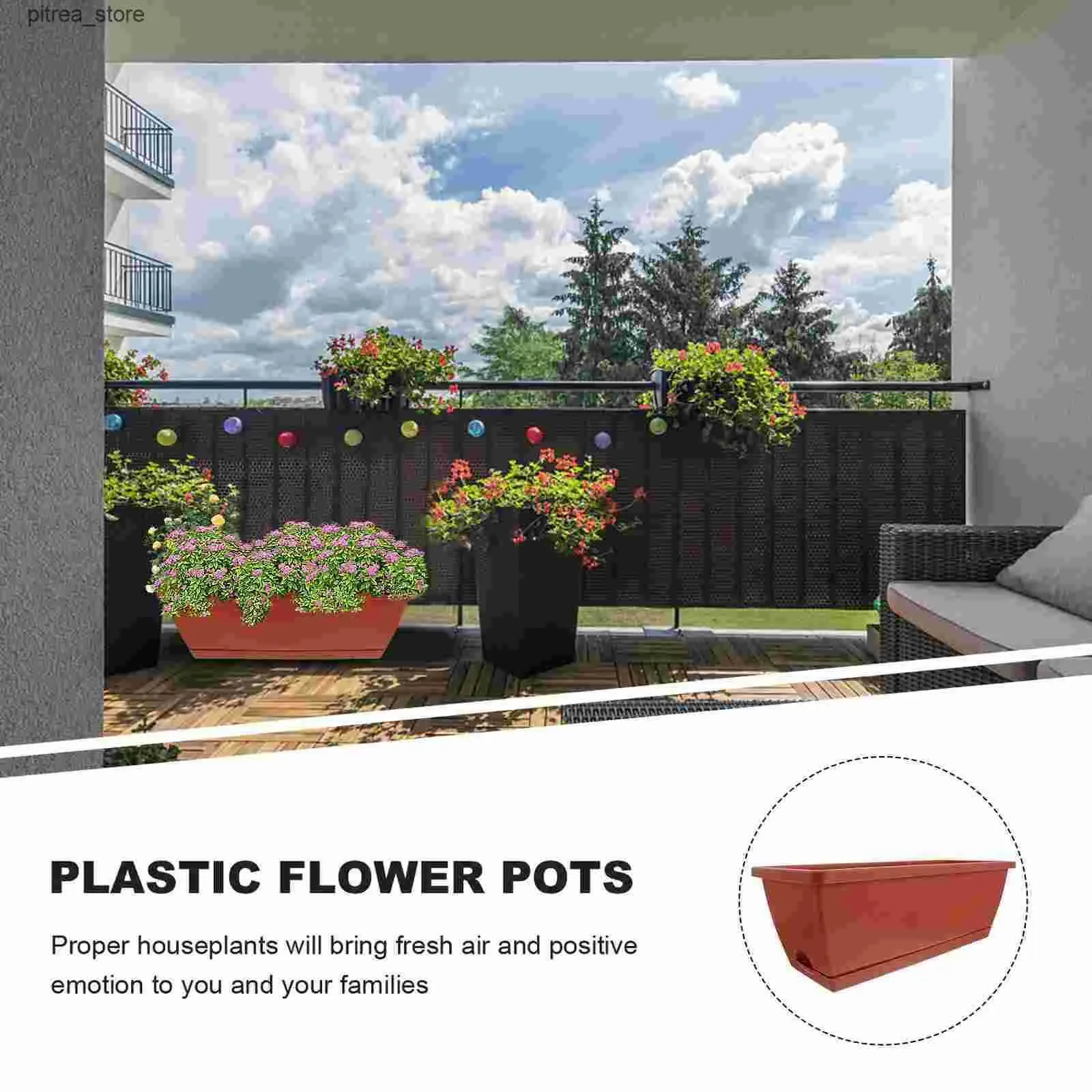 Indoor/Outdoor Deck Rail Planter Boxes Pots 3 Troughs Orchids For ...
