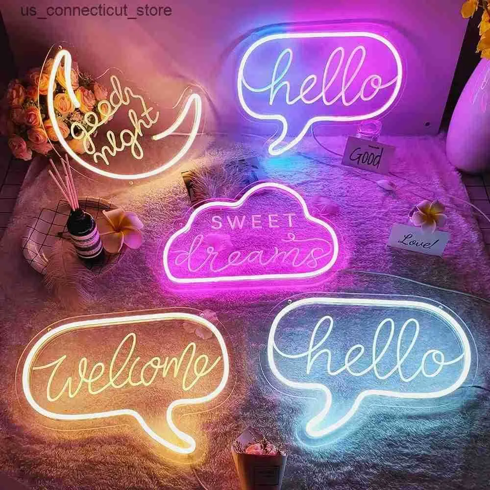 LED Neon Yahoo Sign In Goodnight Letter & Dream Room Decoration For ...