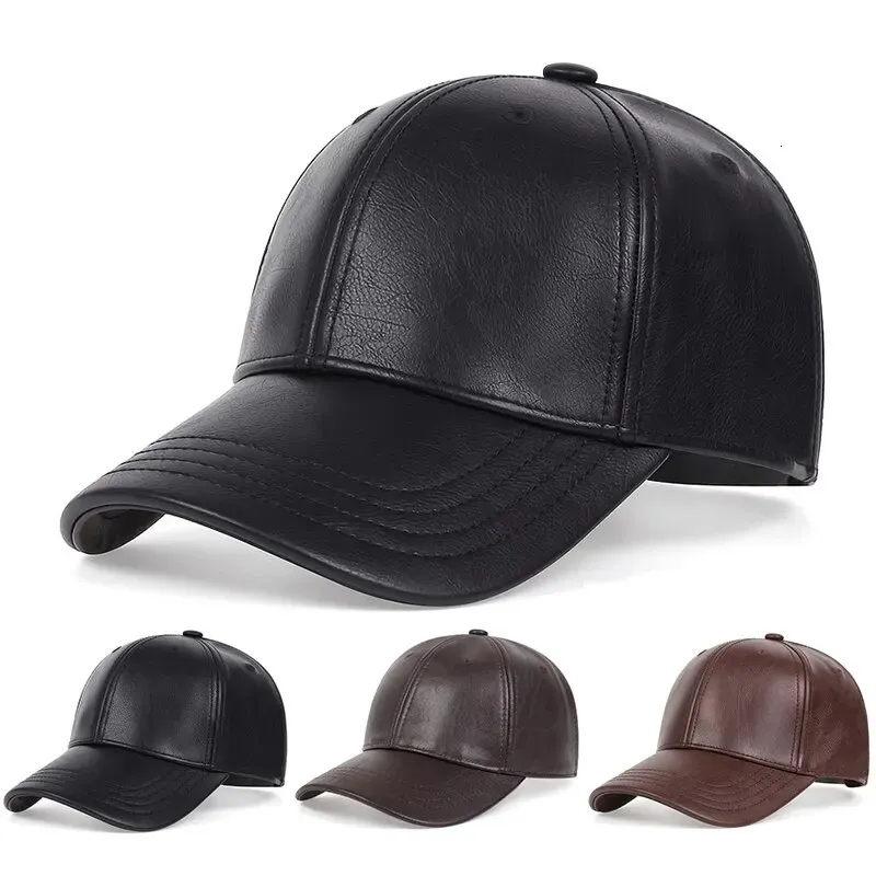 Pu Leather Baseball Cap, Spring and Autumn Outdoor Adjustable Casual ...