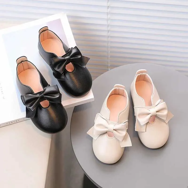 Baby Girls Mary Janes Big Bowknot Soft Leather 21-30 Months Children ...