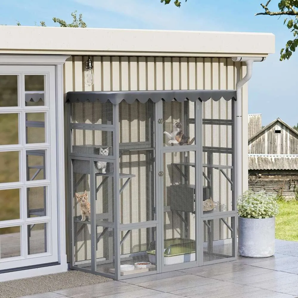 Wholesale Large Spacious Wooden Outside Shelter For Cats Enclosure With ...