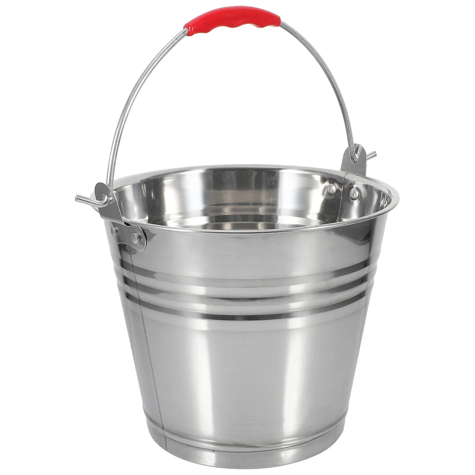 Stainless Steel Water Bucket With Handle & Lid Ice Cube Storage ...