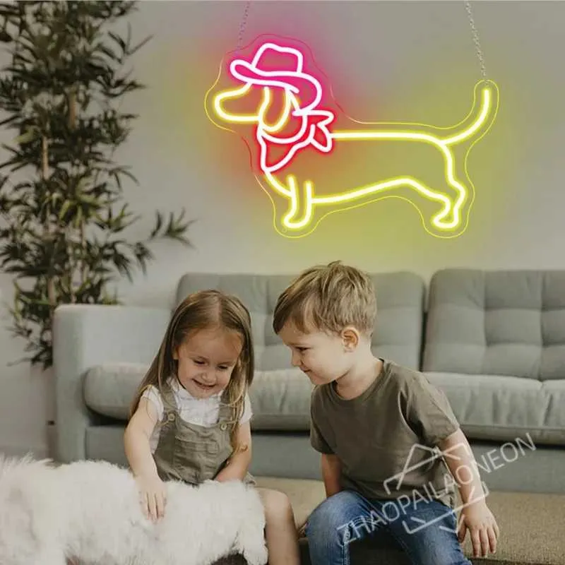 Dachhund Cute Dog LED Neon hotmail sign in - Dimmable...