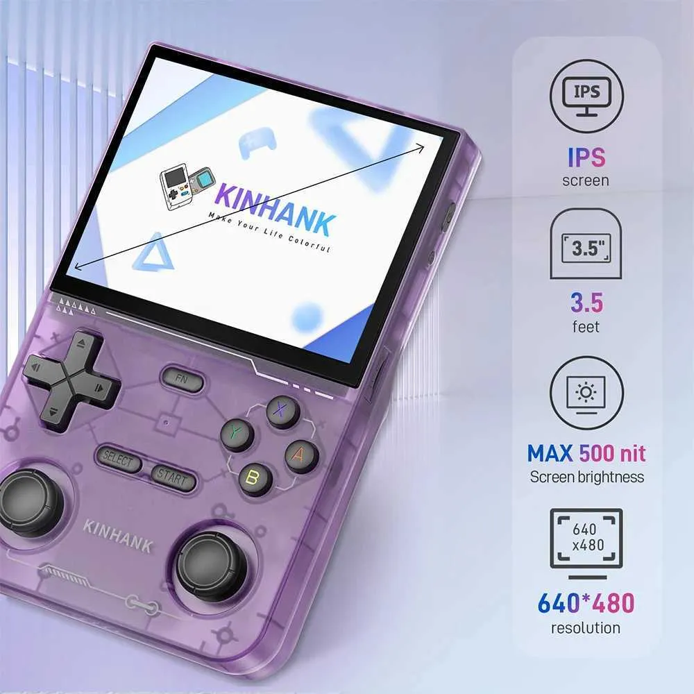 Retro Handheld Game Console - 500nit IPS Screen, 16000 Games, KINHANK ...