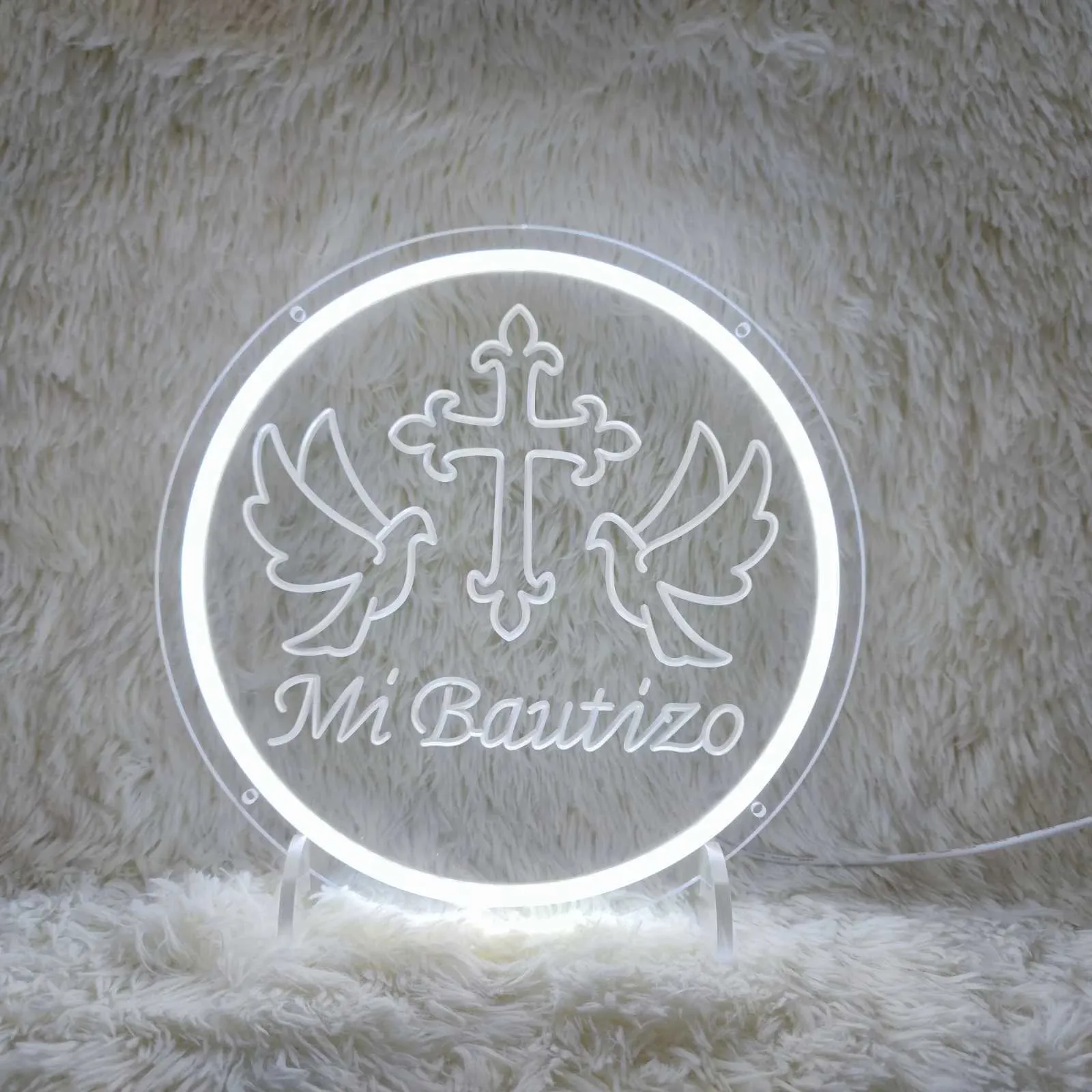 Baptism Decorations: Customizable LED Sign For Celebrations Versatile ...