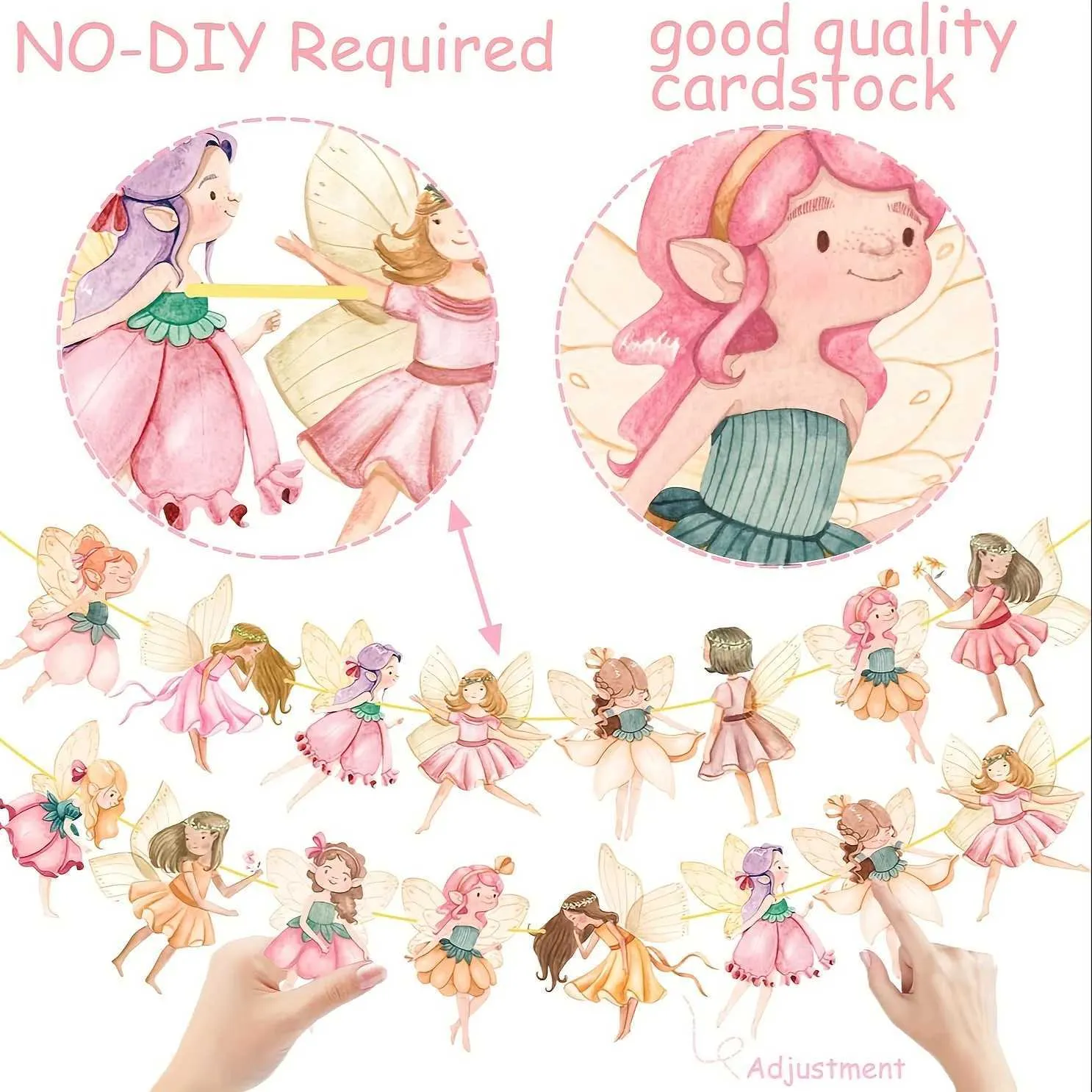 Banners Streamers Confetti Flower Fairy Birthday Party Paper ...