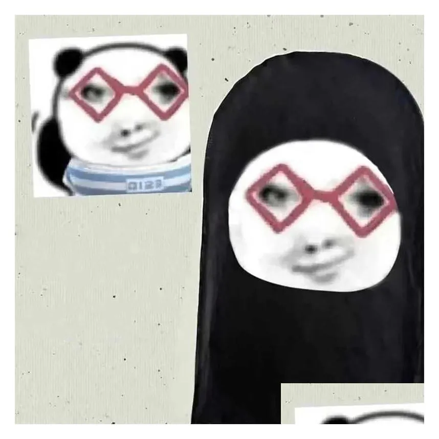 3D Printed Meme Mask Balaclava Panda Hat Elastic Mesh Full Face Neutral ...