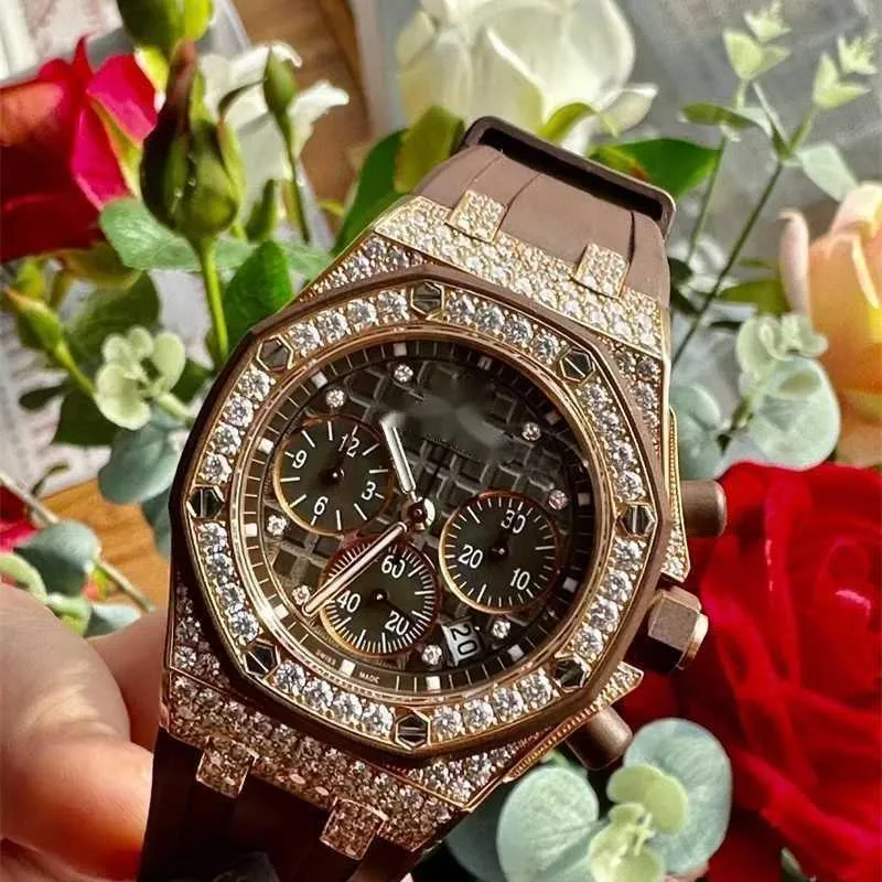 Women's Royaloak Luxury 26092ok Rose Gold Diamond-Set Chocolate Dial ...