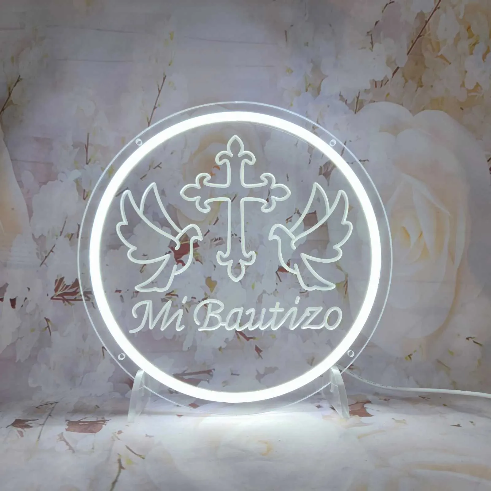 Baptism Decorations: Customizable LED Sign For Celebrations Versatile ...