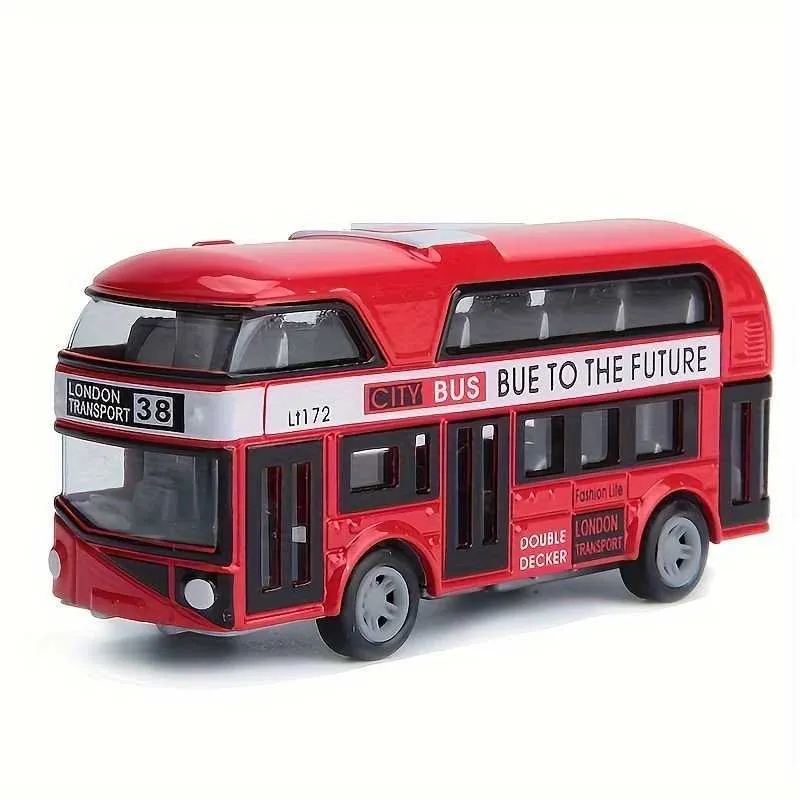 City Bus Toys Diecast Bus Model: Double Decker Pullback Mini Tourist ...