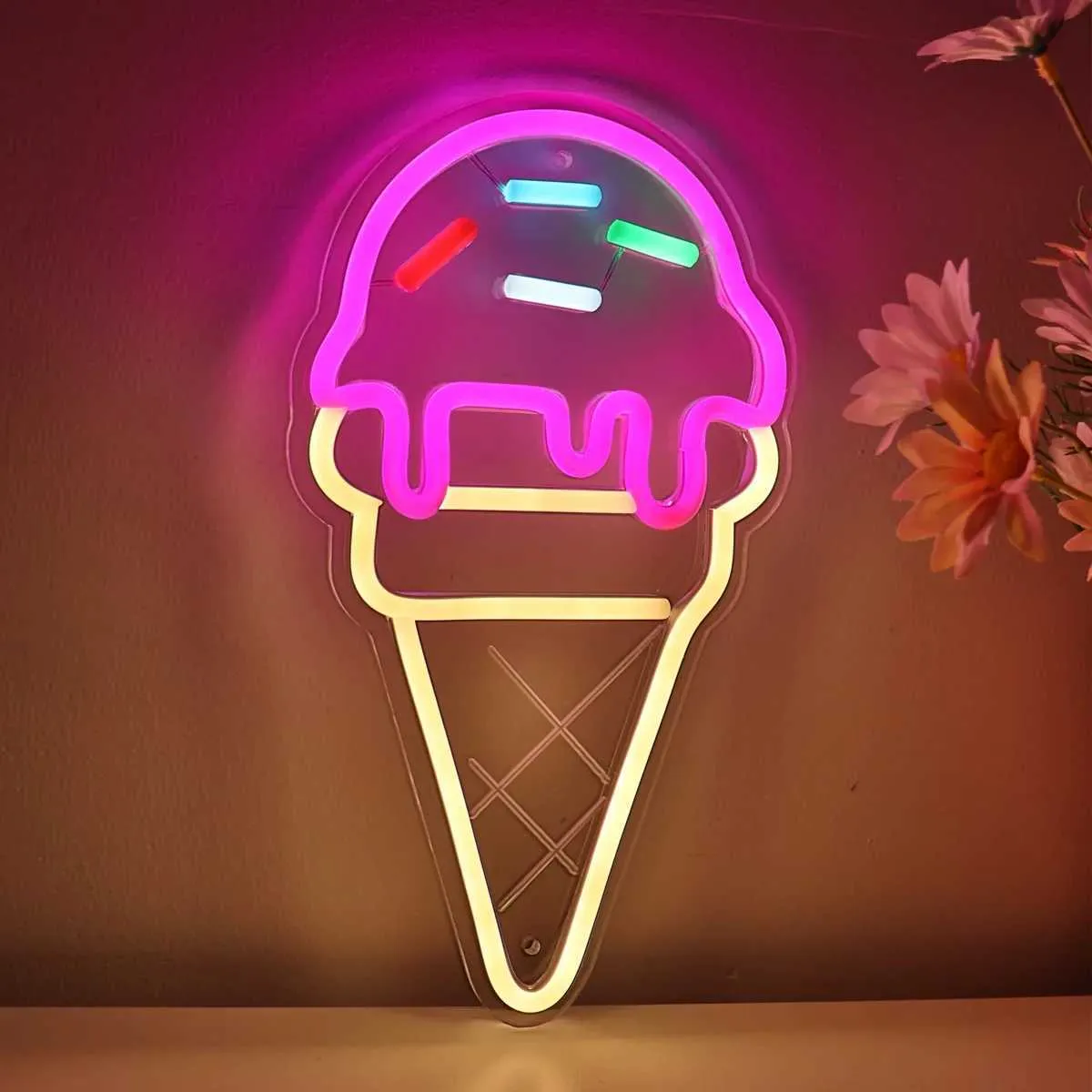 X241210 Ice Cream Cone LED Wall Light Sugar Spring... From Honey_fruit ...