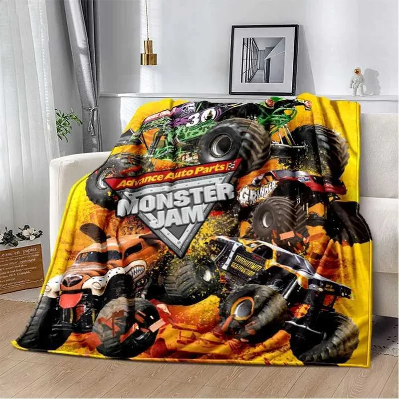 3D Monster Jam Monster Truck Cartoon BlanketSoft Throw Blanket For Home ...
