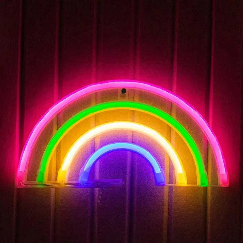Rainbow Neon Google Sign In With LED Base Light For Atmosphere Lighting ...