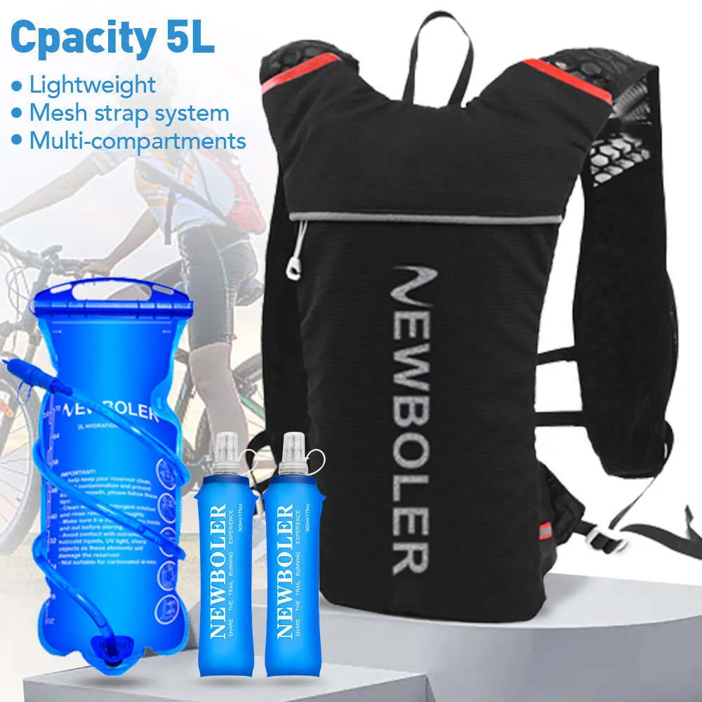 Ultra-Lightweight Trail Running Vest Backpack - 5L Capacity, 2L ...
