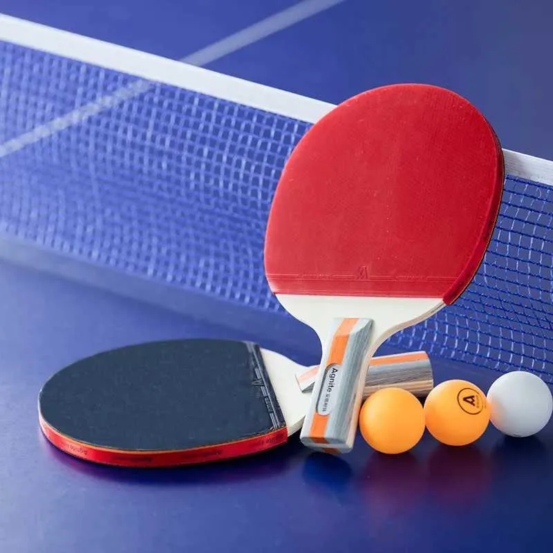 Badminton Racket Set Table Tennis Paddles Set, Wooden Blade, Short ...