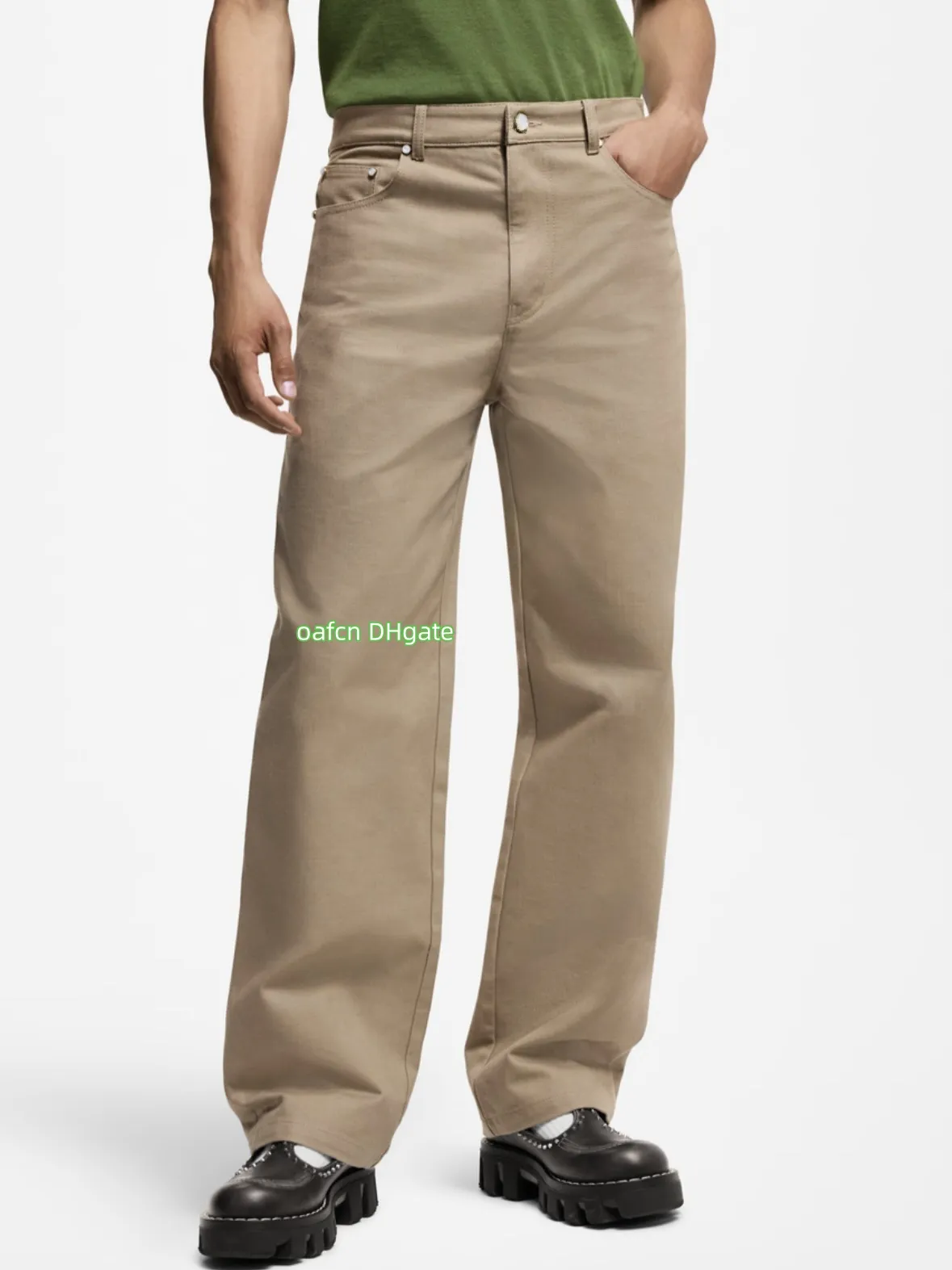Designer men's jogger pants black twill denim sportswear straight leg ...