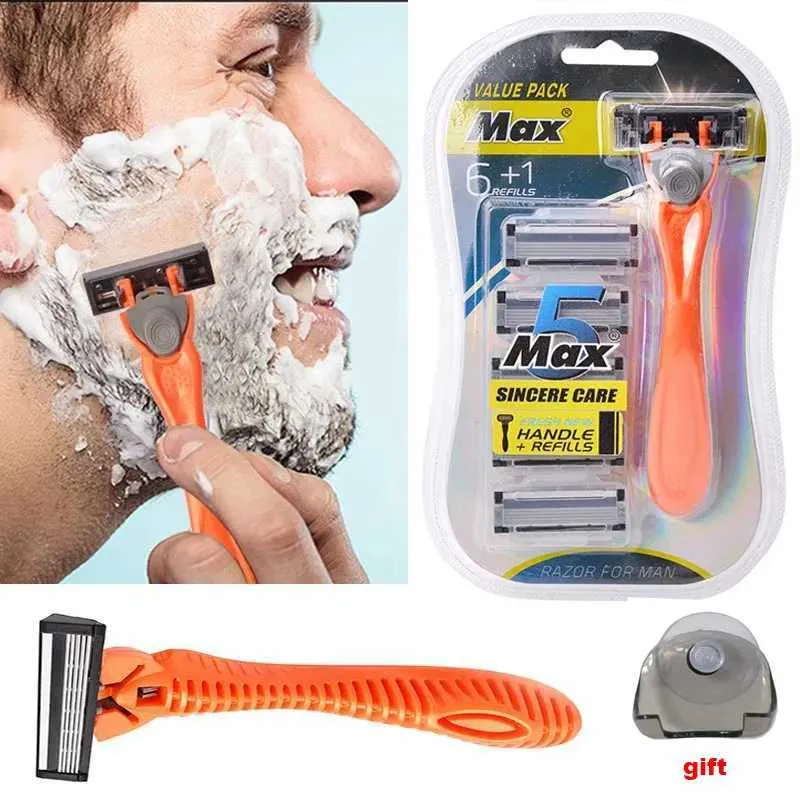 Handle 6 Blade Mens Manual Safety Shaver 5 Layer... From Shirting ...