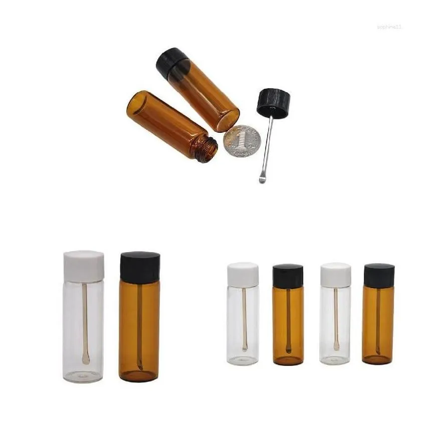 Tiny Glass Jars: Portable Glass Snuff Container With Metal Spoon Small ...