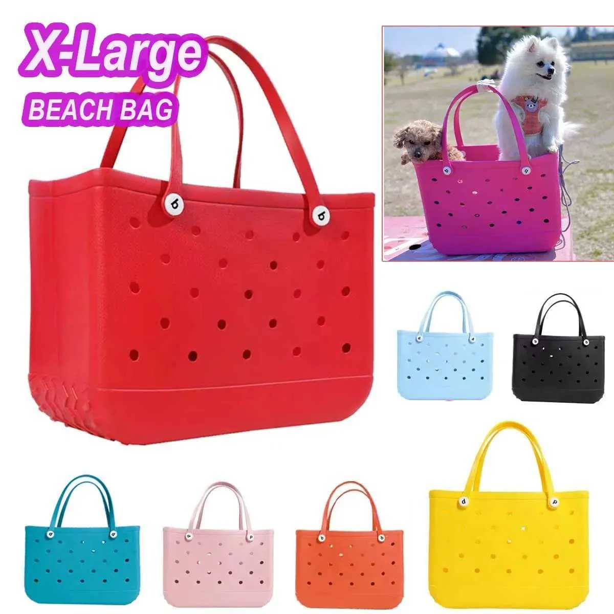Waterproof XL Eva Beach Boggs Beach Bag With Holes Extra Large Beach Bag For Women, Perfect For ...