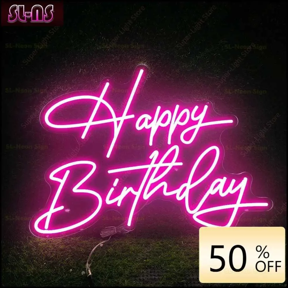 X241210 Large Happy Birthday LED Neon Sign ... From Honey_fruit_tree1 ...