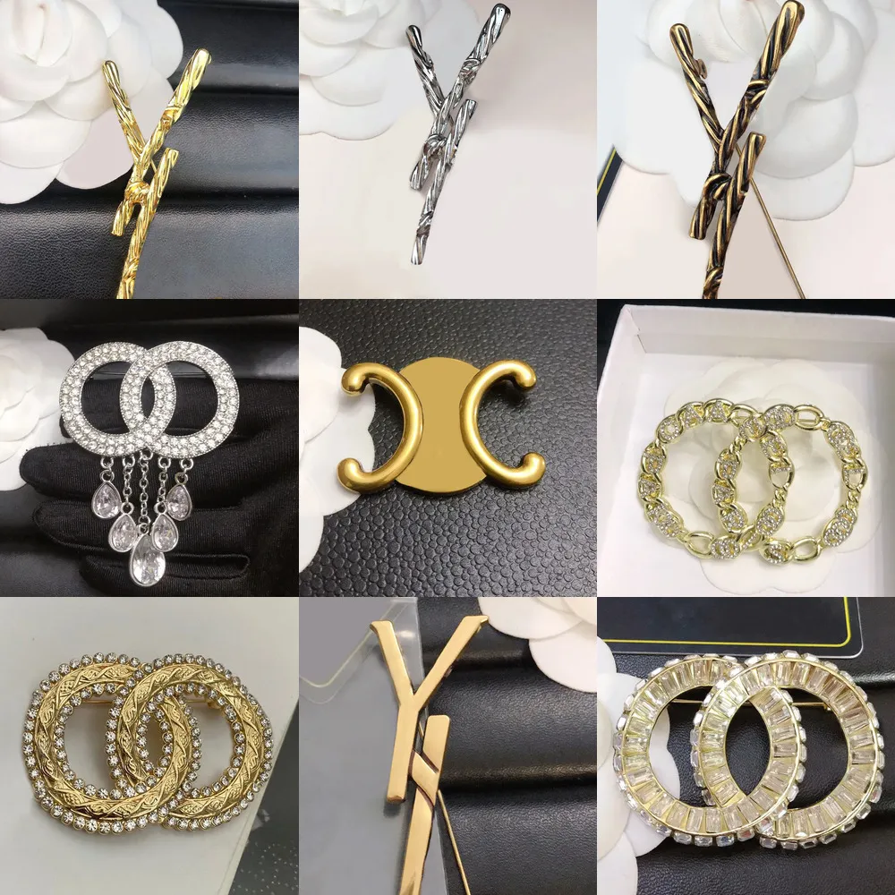 Designer Brooch: Geometric Crystal Rhinestone Letter Pins for Men and ...