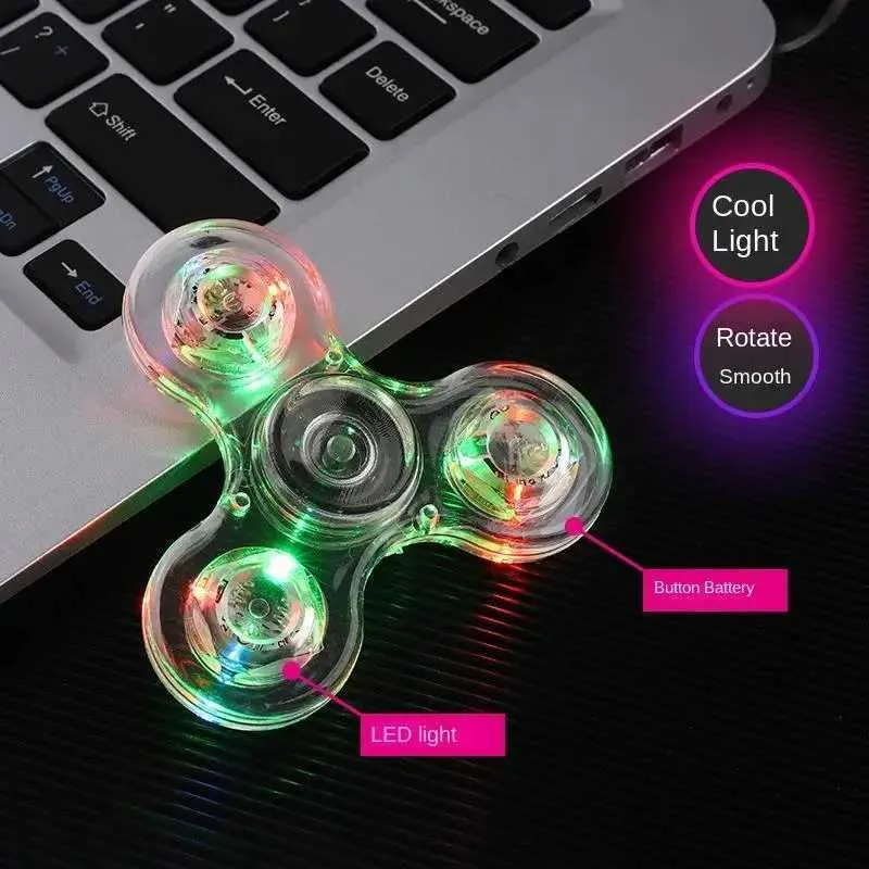 Light Up Spinner Toy Illuminated Fingertip Gyro With Colorful LED ...