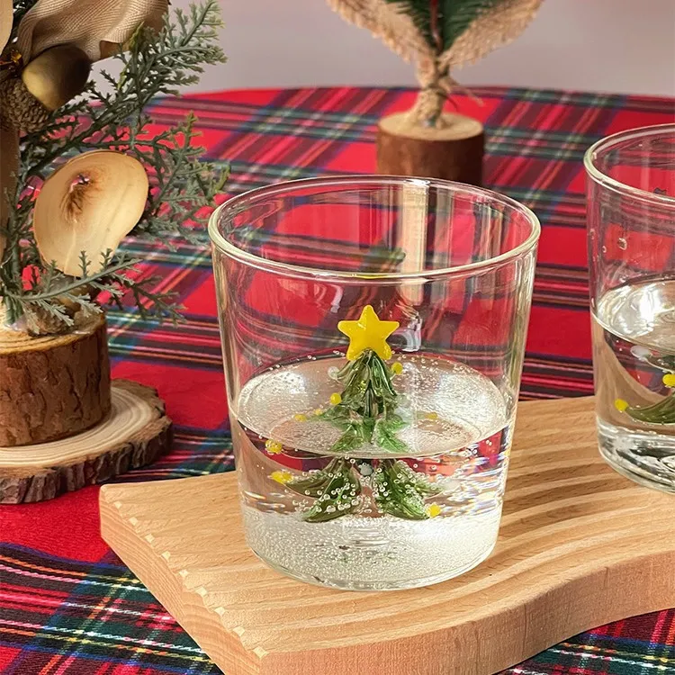 Christmas Tree Shaped Single Layer Glass Glass Cup For Juice Creative ...