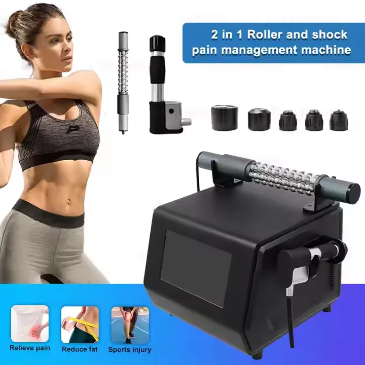 2 In 1 Pneumatic Shock Wave Diathermy Machine With Inner Ball Roller ...