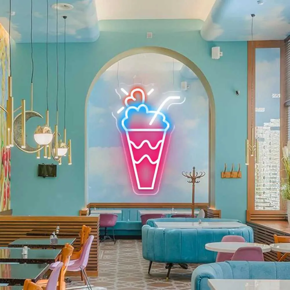 RGB LED Neon Ice Cream Milkshake Sign 5000K Cool... From Honey_fruit ...