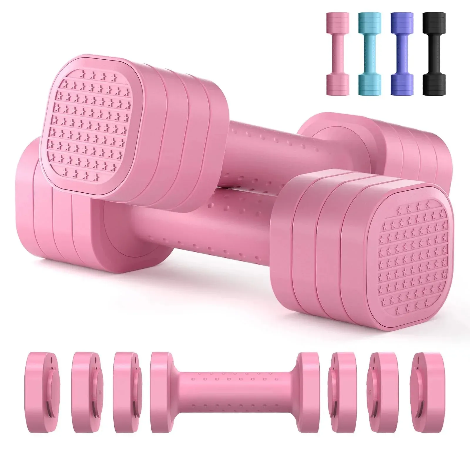 2-Piece Adjustable Dumbbell Set for Women - 2, 3, 4, & 5lb Weights, TPU ...