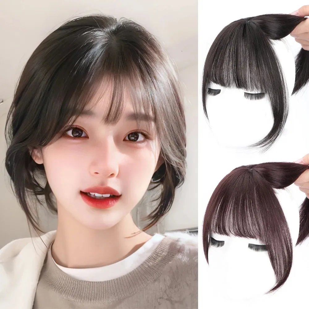 Natural Wispy Clip-In Bangs for Asian Hair - 360° Fake Bangs with Hair ...