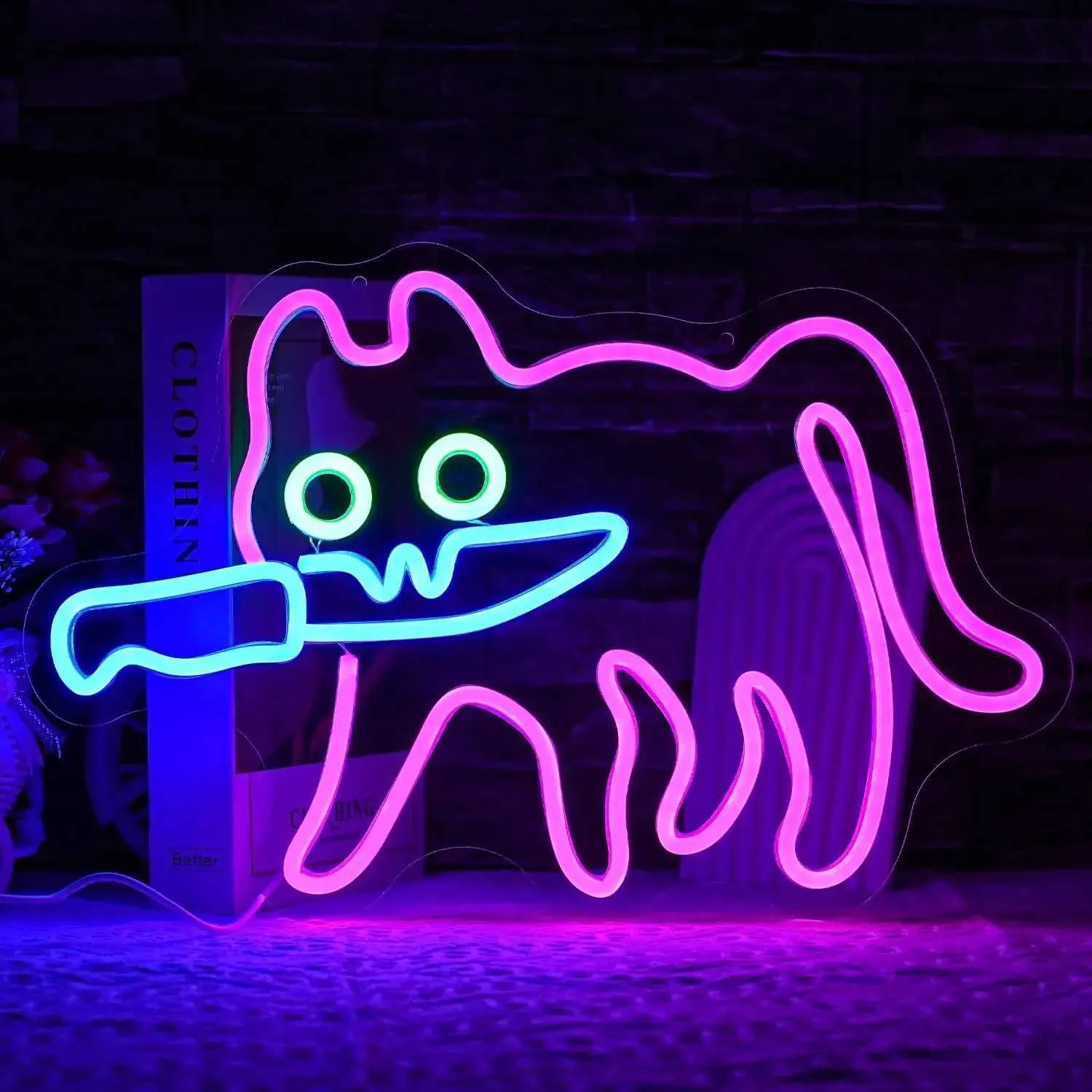 Cat Neon Light, Adorable Animal Themed LED Sign, Cute Cat Flashlight ...