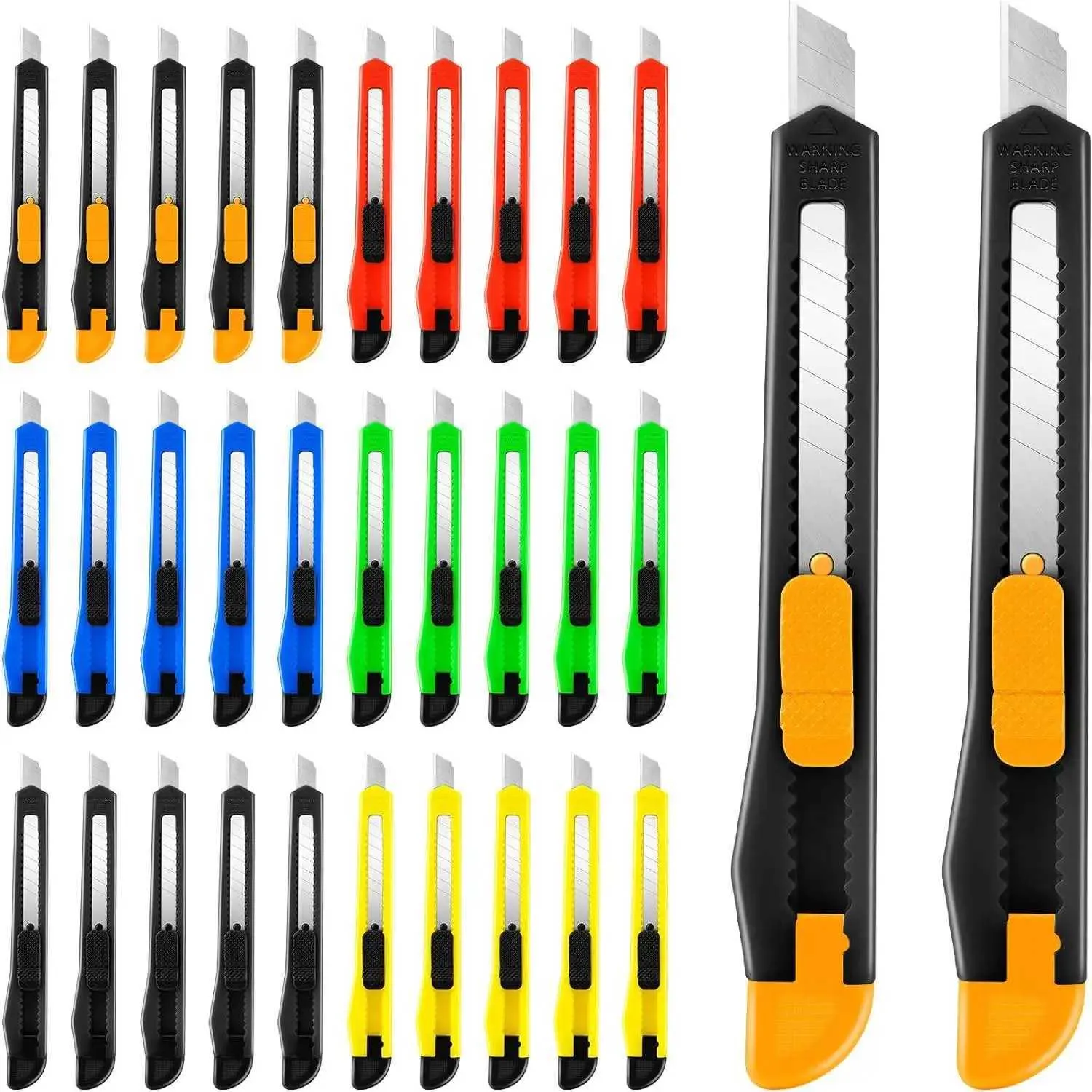 42 Pack Utility Knives with Self-Lock Design - Retractable Box Cutters ...