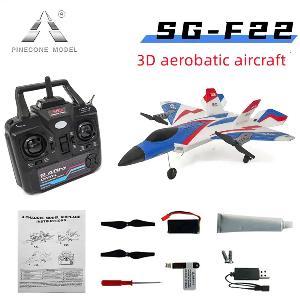 SG F22 V17 Stunt Fighter Model Four Way Remote Control Fixed Wing ...
