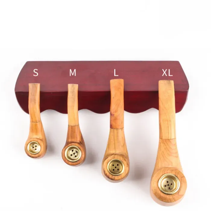 4 Types Wood Made Smoking Hand Pipe Tobacco Wooden Cigarette Herbal ...