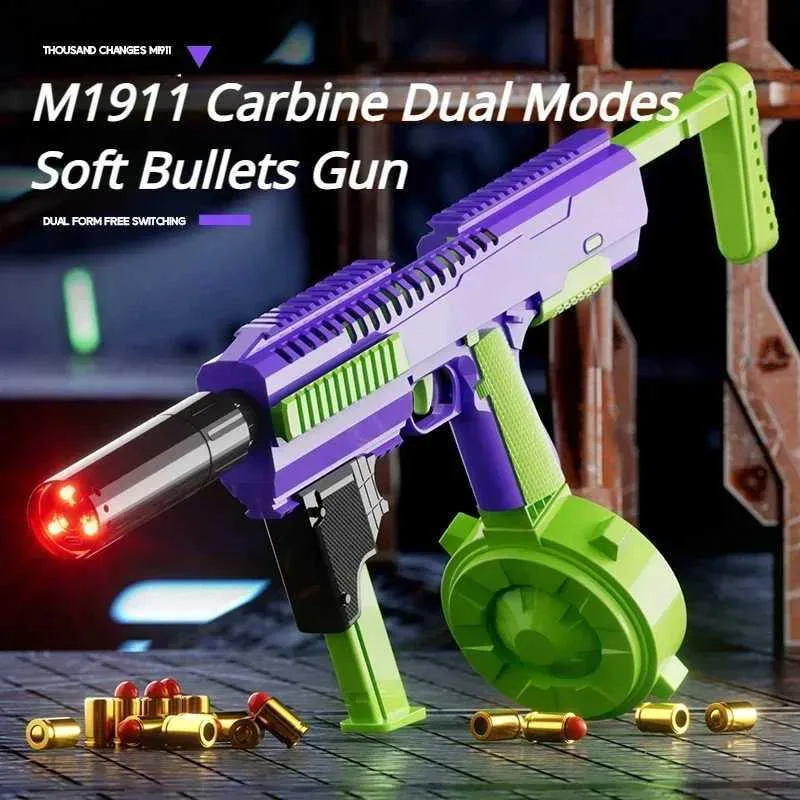 M1911 Carbine Soft Bullets Dual Mode Rifles Automatic Shell Ejection ...