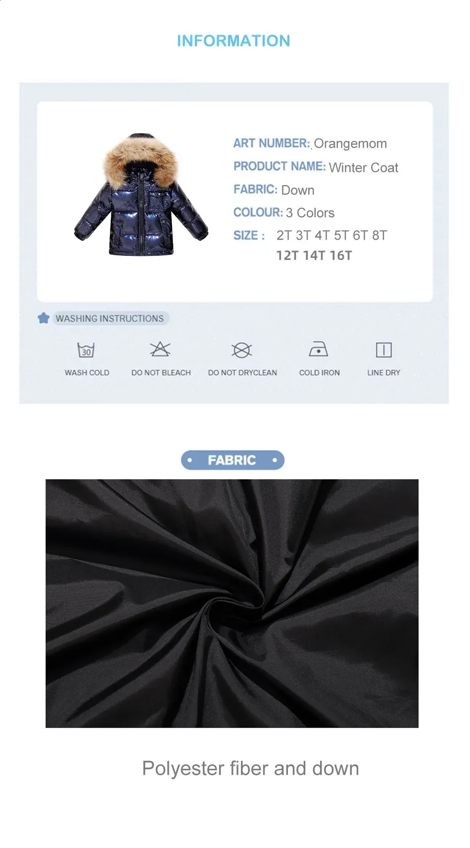 Orangmom Teen Winter Down Coat for Boys and Girls, Children's Clothing ...