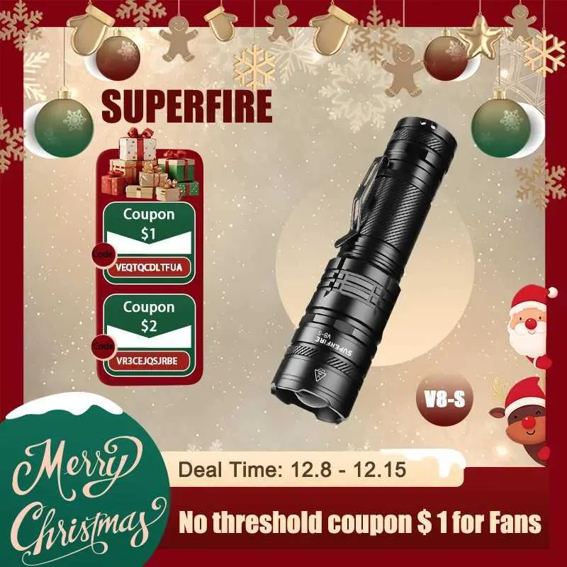 Waterproof 36W D Supfire Flashlight Torch With 26650 Battery, 5000LM ...