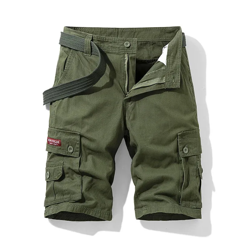 Summer Men's Multi-Pocket Cargo Shorts: Fashion Pure Cotton Military ...
