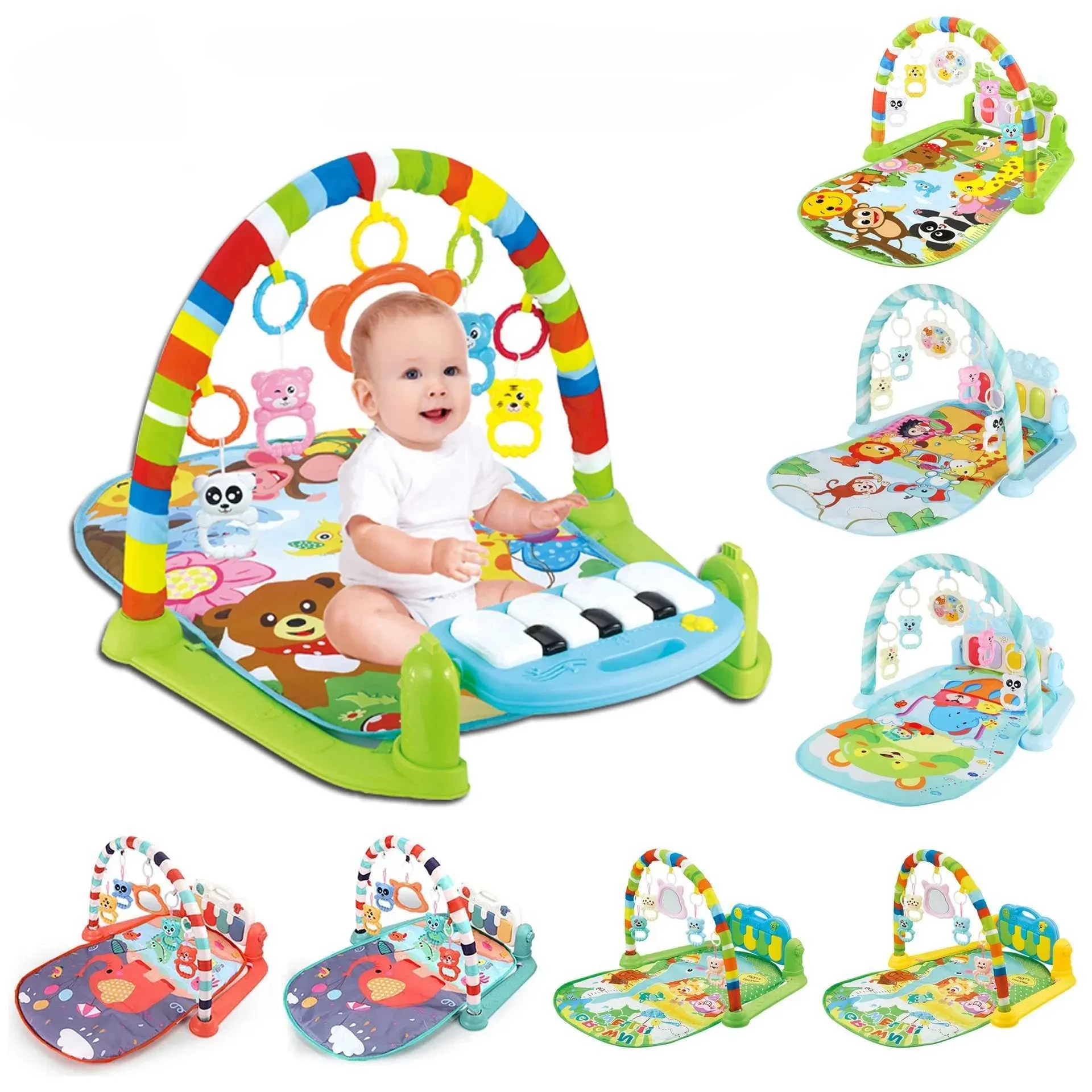 Baby Gym and Game Mat 5-in-1 Infant Activity Mat with Cardboard Design ...