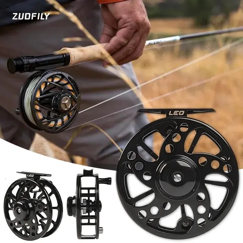 One-Piece CNC Machined Metal Spindle Aluminum Fly Fishing Reel, Black ...