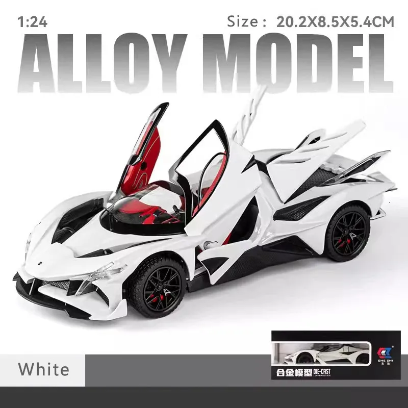1:24 Apollo Evo Alloy Car Model with Simulation Sound and Light, Pull ...