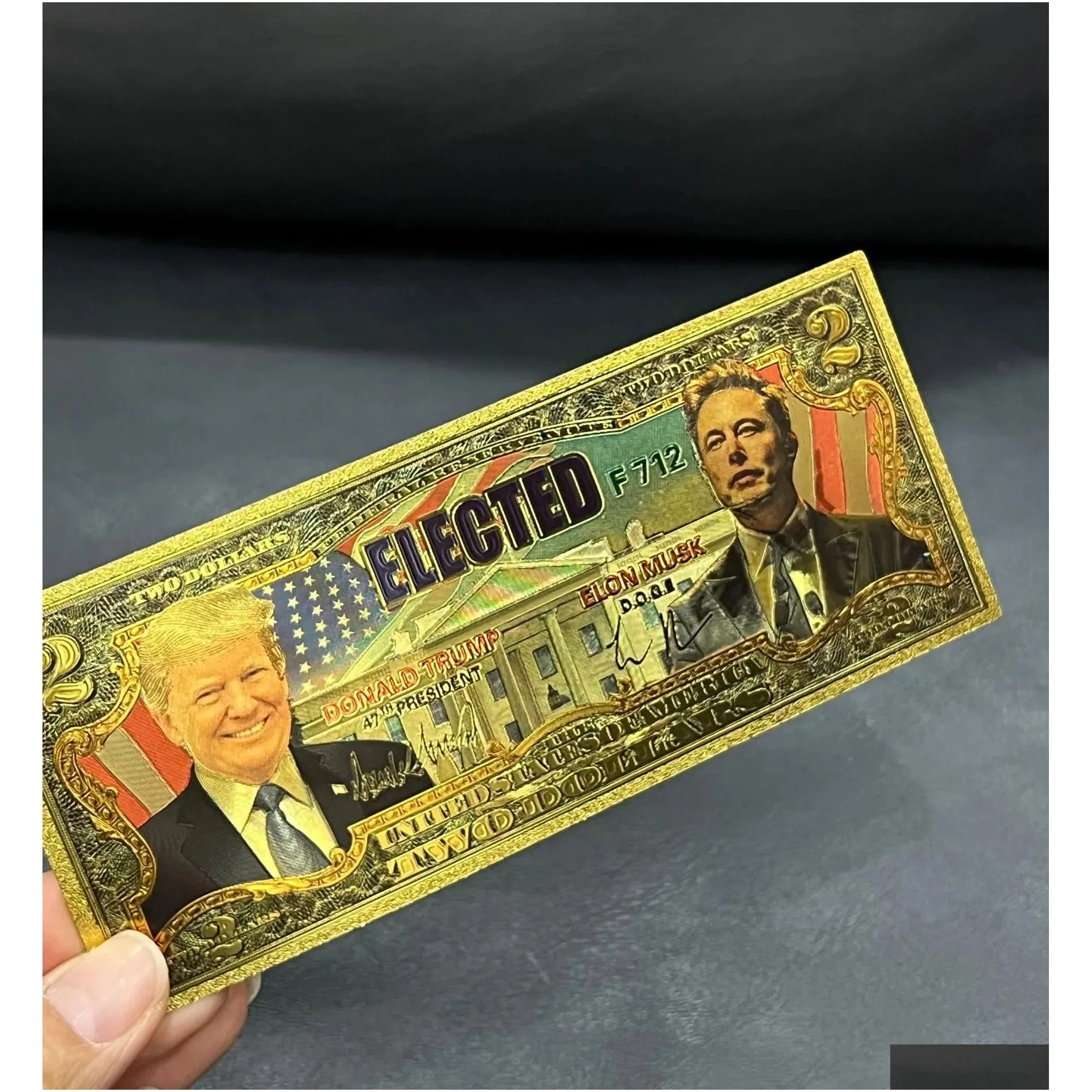 Donald Trump And Elon Musk Jr. Elected Toe Commemorative Gold Dollar ...