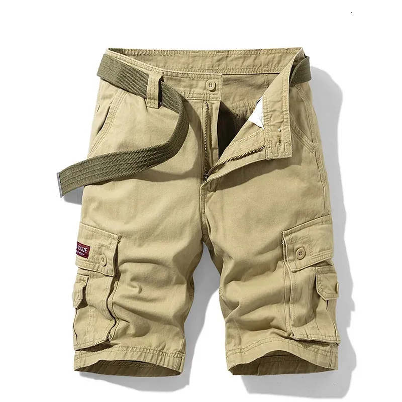 Summer Men's Multi-Pocket Cargo Shorts: Fashion Pure Cotton Military ...