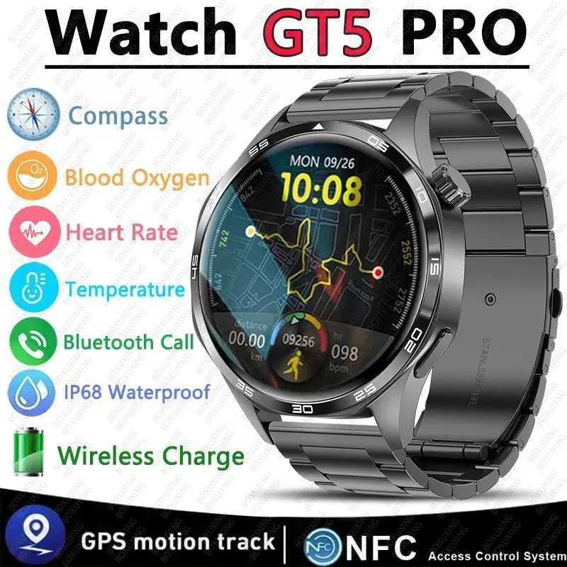 GT5 PRO smartwatch mens watch 5 Pro AMOLED high-definition screen BT ...