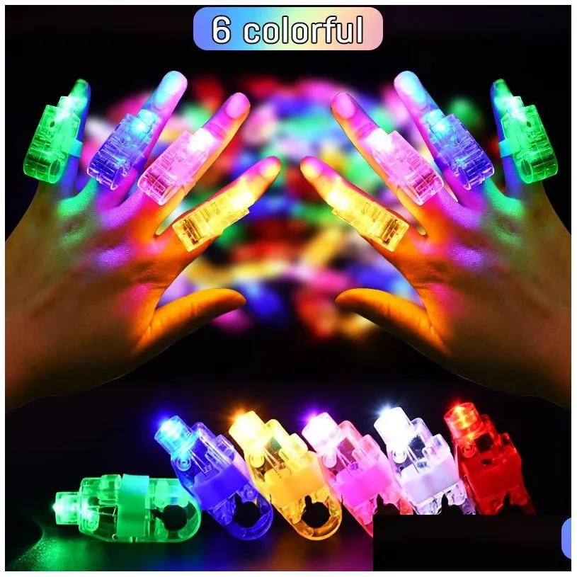 LED Finger Lights Party Favors - 30/60/100 Pack, Colorful Glow Sticks ...